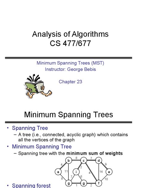 Analysis Of Algorithms Cs 477677 Minimum Spanning Trees Mst