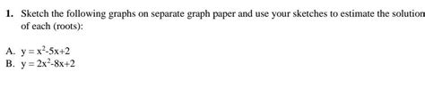 Solved 1 Sketch The Following Graphs On Separate Graph