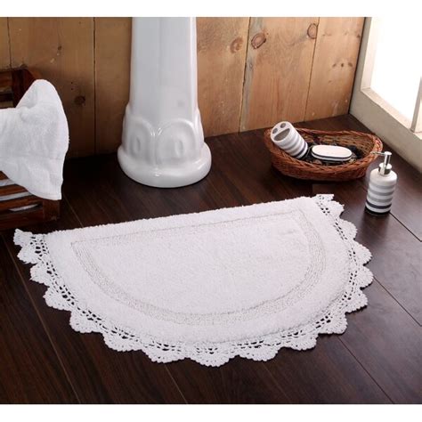 Dovecove Crochet Circle 100 Cotton Non Slip Floral Bath Rug And Reviews