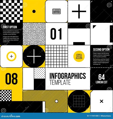 Patchwork Square Template In Fancy Geometric Style Stock Illustration