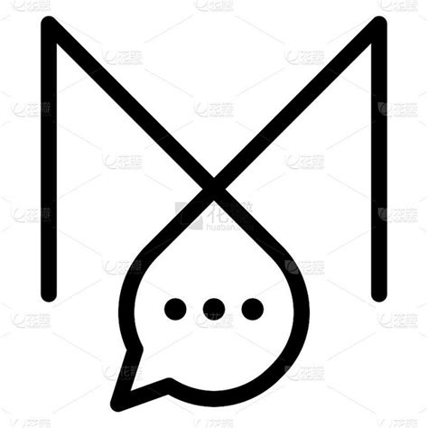 字母M聊天图标模板矢量设计消息图标