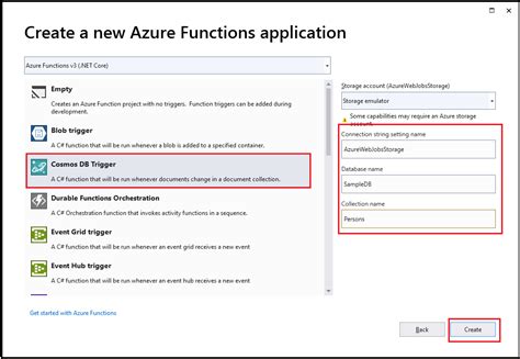 Create Azure Function Cosmosdb Trigger In Visual Studio
