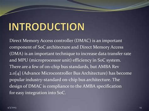Design And Implementation Of An Advanced Dma Controller On Amba Based