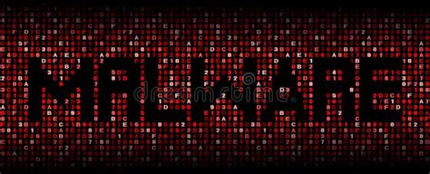 Malware Text Over Binary Code Stock Illustration Illustration Of