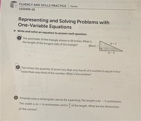 Solved Fluency And Skills Practice Lesson 10 Name