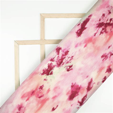 Best Selling Tye And Dye Pleated Crepe Satin Fabric Fabcurate