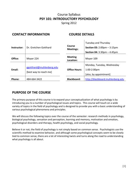 PSY 101 Introductory Psychology