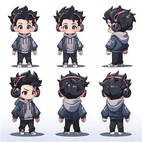 Premium Photo Character Of Male Chibi Kawaii Game Developer Casual Gamer Style Digital Concept