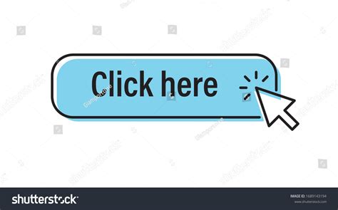 click here button arrow clicking icon stock vector royalty free