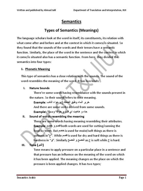 Semantics Types Of Semantics Meanings Pdf Semantics Idiom