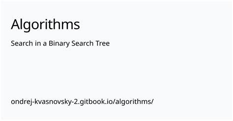 Search In A Binary Search Tree Algorithms