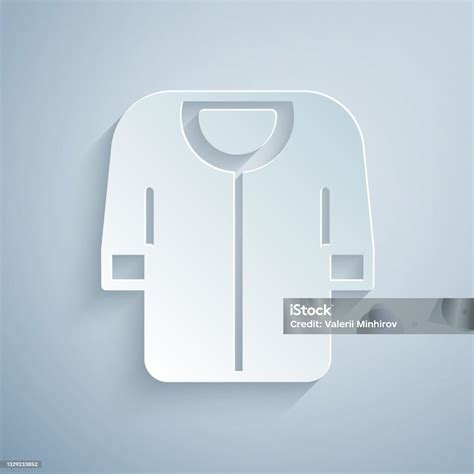 회색 배경에 고립 된 야구 티셔츠 아이콘을 잘라 종이 야구 유니폼 스포츠 유니폼 라글란 티셔츠 스포츠 종이 아트 스타일 벡터 3차원 형태에 대한 스톡 벡터 아트 및 기타