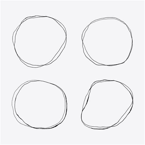 Free Vector Four Abstract Hand Drawn Circle Frames