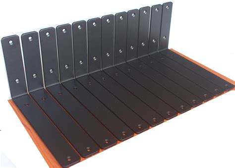 12 Pack L 10 X H 6 X W15 5mm Thick Black L Shelf Bracket Iron Shelf Brackets
