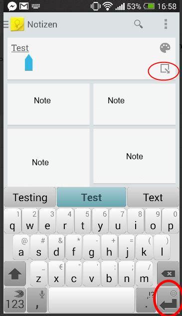 Android Google Keep Submit Button Instead Of New Line In