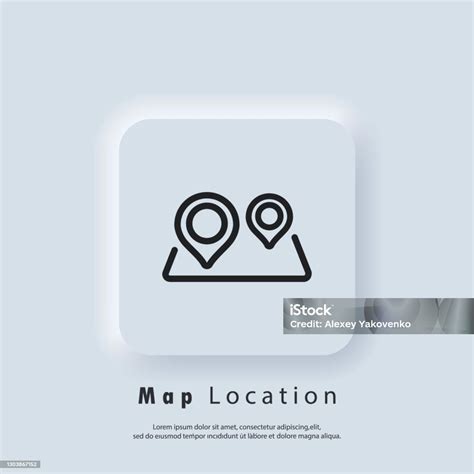 지도 제작 아이콘입니다 위치 아이콘을 매핑합니다 맵 핀 경로 위치입니다 벡터 Eps 10 Ui 아이콘입니다 Neumorphic Ui Ux 화이트 사용자 인터페이스 웹 버튼