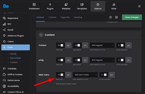 Mobile Menu Font Size — Betheme Support Forum