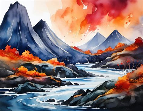 Abstract Watercolor Landscapes Serene Nature Inspired Artistic