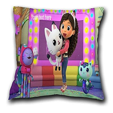 Cute Girls Bedroom Decor Gabby Dollhouse Cat Personalized Pillowcase Etsy