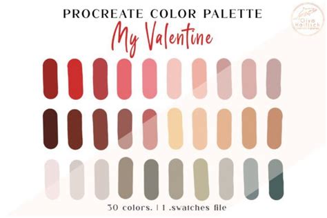 Boho Valentine Procreate Color Palette Graphic By Olya Haifisch · Creative Fabrica