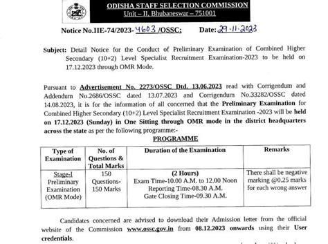 OSSC CHSL 2023 Exam Date And Hall Ticket Out For 354 Vacancies