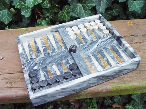 Vintage Onyx Marble Backgammon Set Stone Board 1813359205