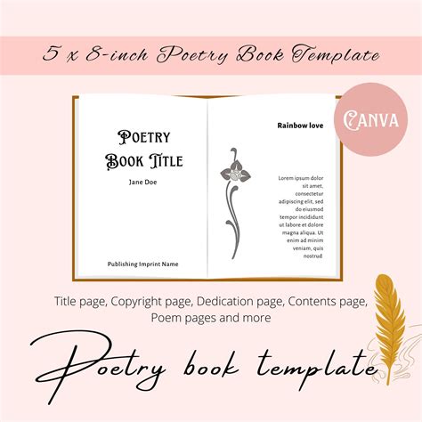 Poetry Book Template I Will Format Your Poetry Poem And Story Book