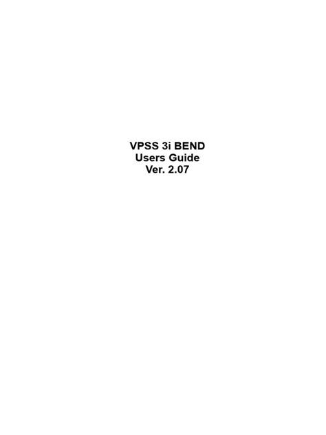 Vpss3i Bend Users Guide Pdf Button Computing Computer File