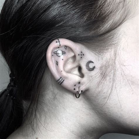Inside Ear Tattoos With Piercings Forearm Tattoo Ideas