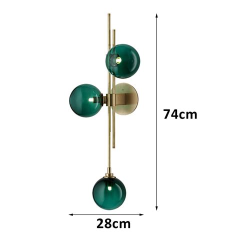 Buy Oukaning Mid Century Modern Decor Globe Wall Sconce Green Glass Indoor Led Wall Light Online
