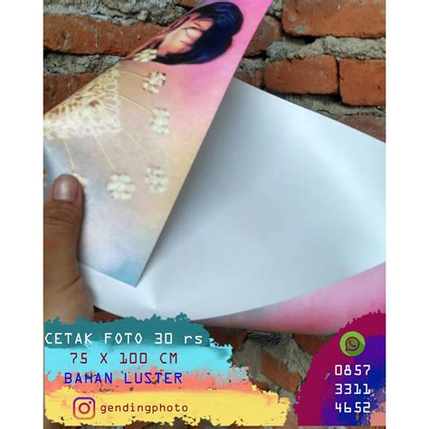 Jual Cetak Foto Luster Foto Bahan Luster Lembaran Ukuran 30rs 75x100cm Shopee Indonesia