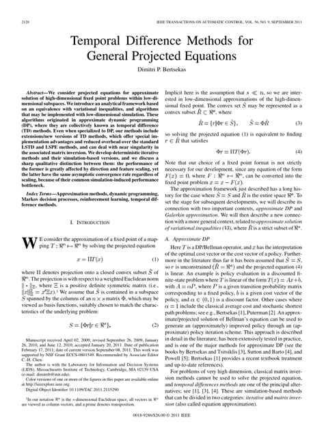 pdf temporal difference methods for general projected equations