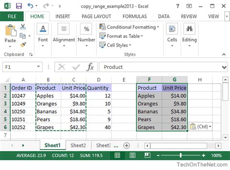 MS Excel Copy A Range
