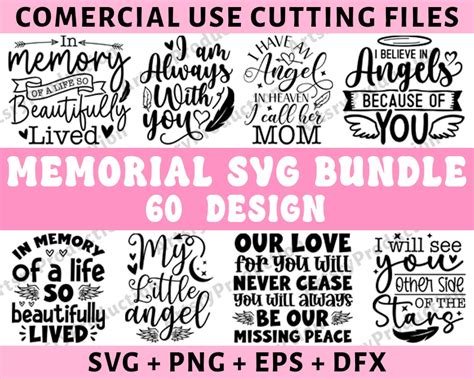 Memorial Svg Bundle Bereavement Svg Memorial Quotes Svg Sympathy Svg
