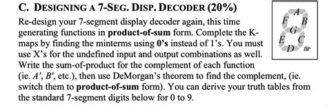 Solved C DESIGNING A SEG DISP DECODER Re Design Chegg