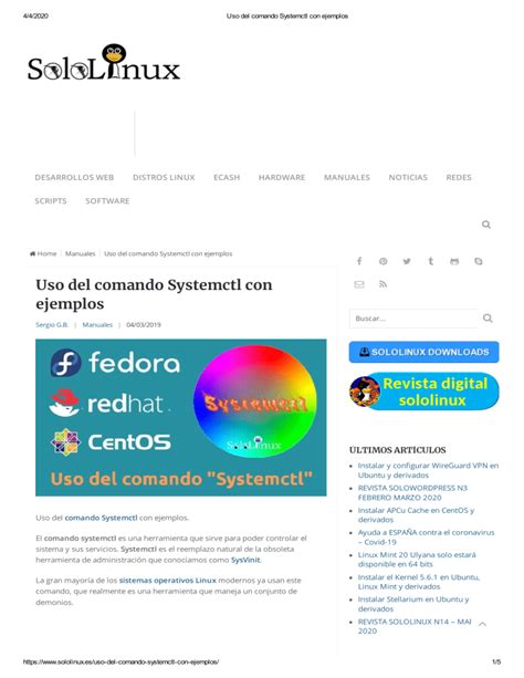 uso del comando systemctl con ejemplos
