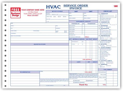 Hvac Work Order Template
