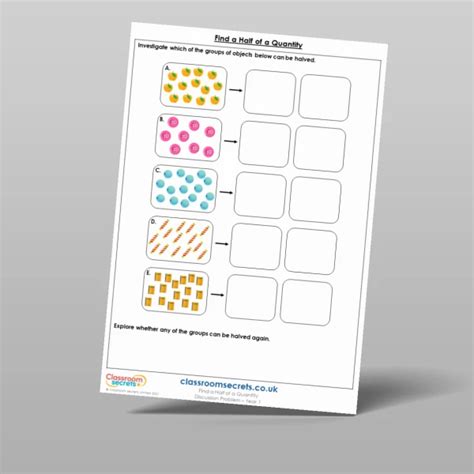Find A Half Reasoning And Problem Solving Resource Classroom Secrets