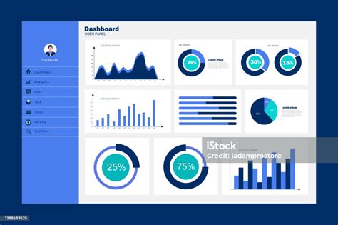 평면 디자인 그래프 와 차트인인포그래픽 대시보드 템플릿입니다 정보 그래픽 요소 대시보드 시각 보조 자료에 대한 스톡 벡터 아트 및 기타 이미지 대시보드 시각 보조 자료