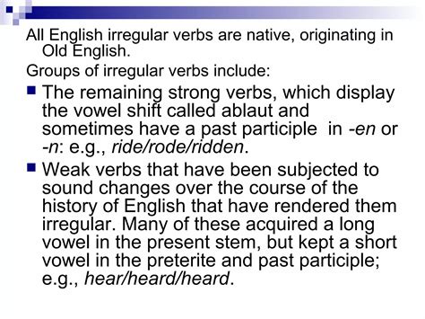 The Verb Classification Ppt The Verb Classification Ppt