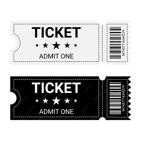 Premium Vector Simple Tickets Black And White Vector Illustration