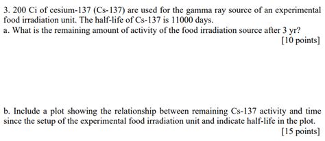 Solved Ci Of Cesium Cs Are Used For The Chegg Com