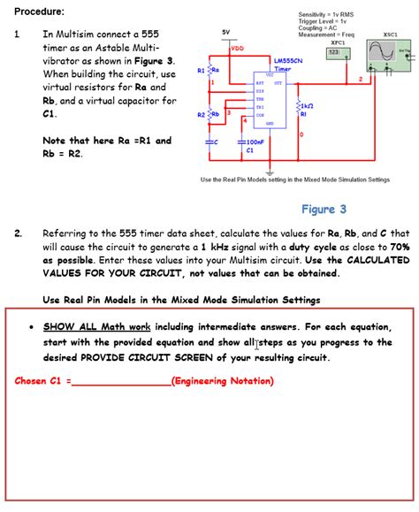 Solved 1 In Multisim Connect A 555 Timer As An Astable