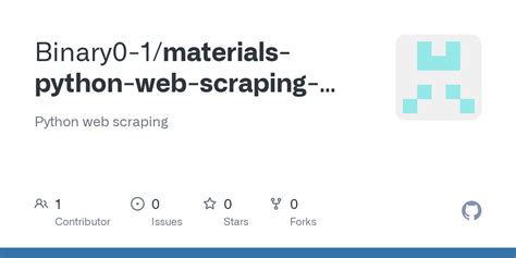 Github Binary0 1materials Python Web Scraping Practical Introduction Python Web Scraping