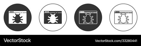 Black System Bug Concept Icon Isolated On White Vector Image