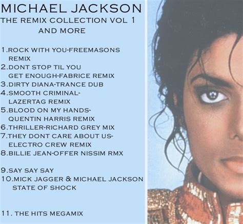 Michael Jackson Remix Collection Vol 1 Dj Dance Mixes Rare