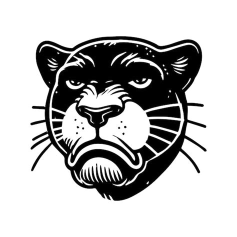 Panther Face Logo Leopard Silhouette Panthera Vector Illustration In
