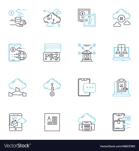 Internet Security Linear Icons Set Firewall Vector Image
