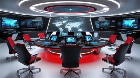 Global Monitoring Command Center Stock Illustration Illustration Of