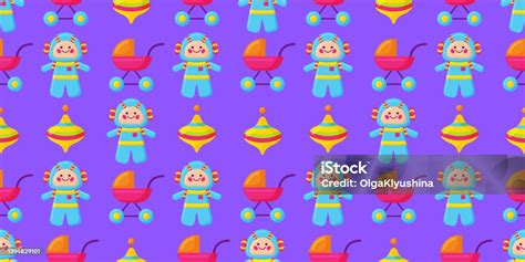 장난감 귀여운 월리기 캐리지 및 로봇 원활한 패턴 벡터 일러스트 레이 션 과학에 대한 스톡 벡터 아트 및 기타 이미지 과학 교육 귀여운 Istock